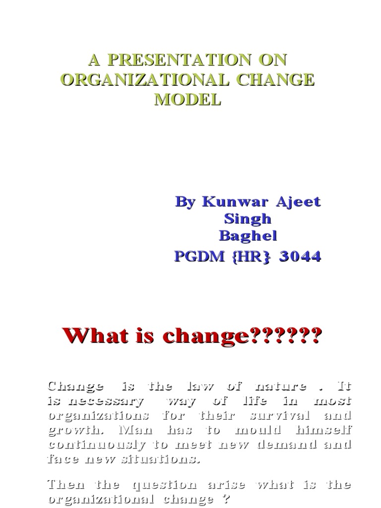 Organizational Change Models Overview | PDF