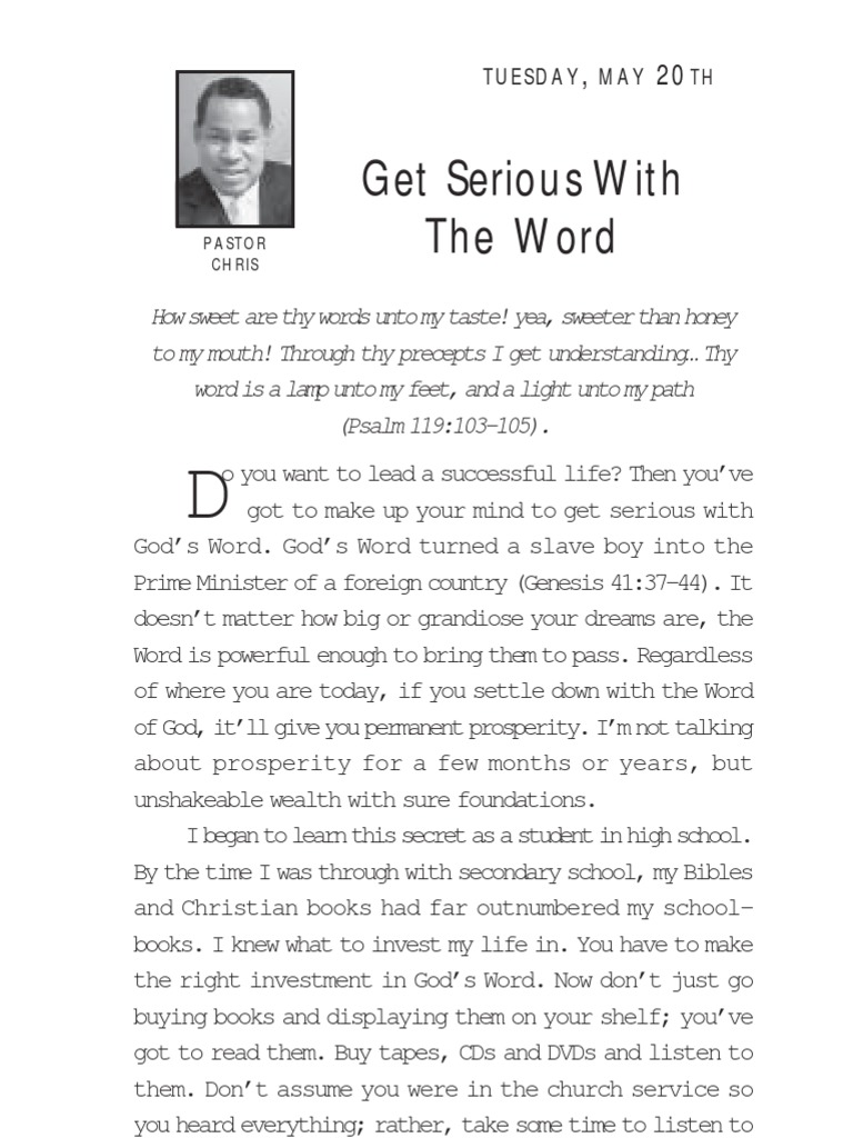 Get Serious With God's Word | PDF