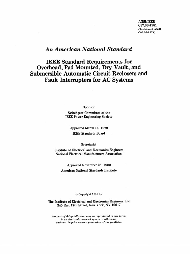 ANSI IEEE Other Standards C37-60 | PDF | Computing And Information ...