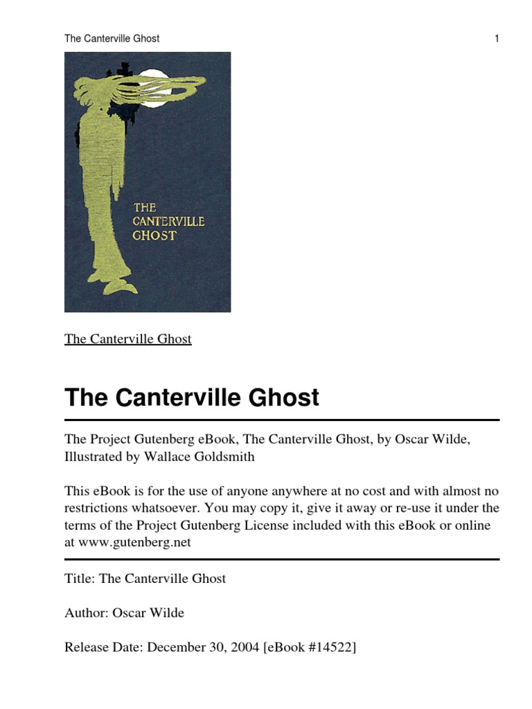 The Canterville Ghost by Oscar Wilde | PDF | Project Gutenberg | Nature