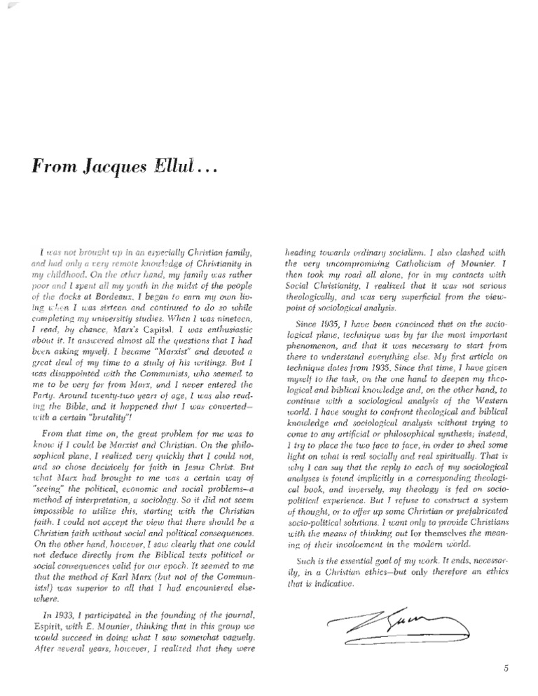 From Jacques Ellul - ..: Ing So While Capital | PDF | Western ...