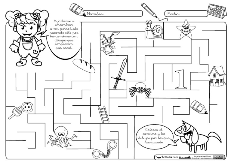 Encuentra a Lalo: Colorea Caminos Vocales | PDF