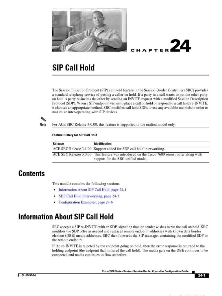 Feature History For SIP Call Hold | PDF | Session Initiation Protocol | Communications Protocols