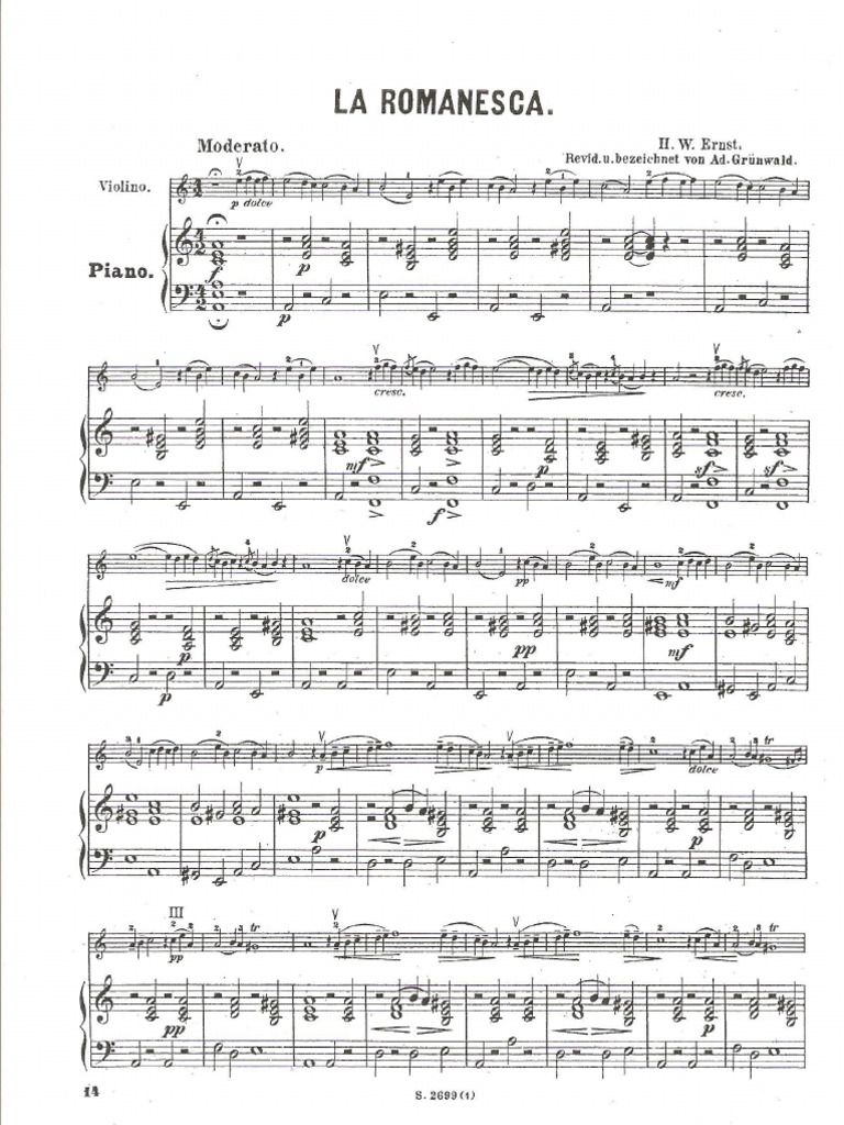 La Romanesca - Piano Violin | PDF