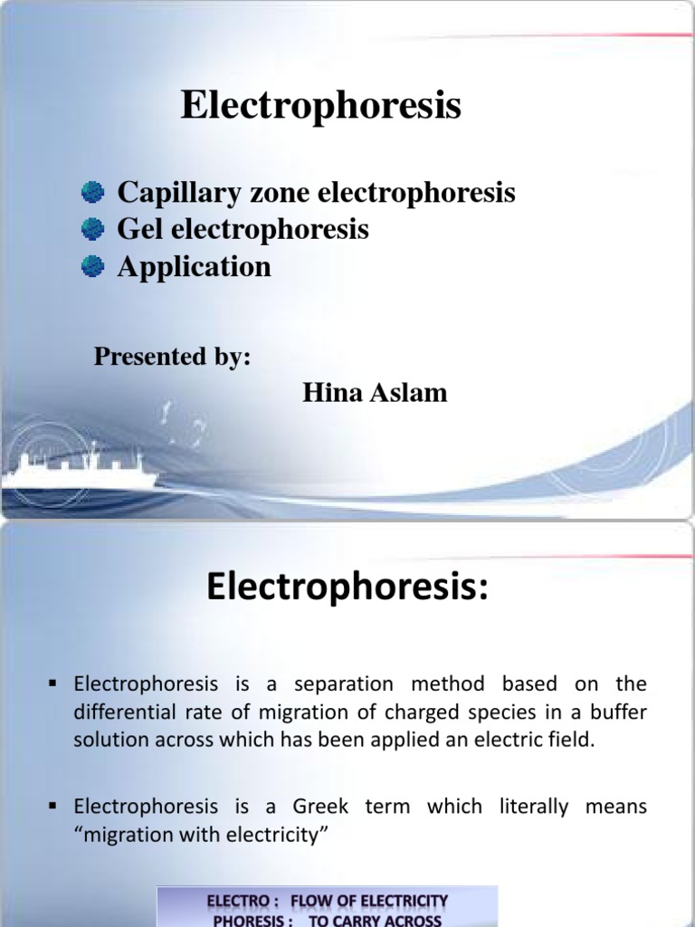 Electrophoresis | PDF | Capillary Electrophoresis | Gel Electrophoresis
