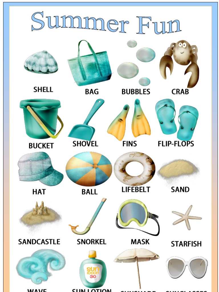 Summer Fun Picture Dictionary | PDF