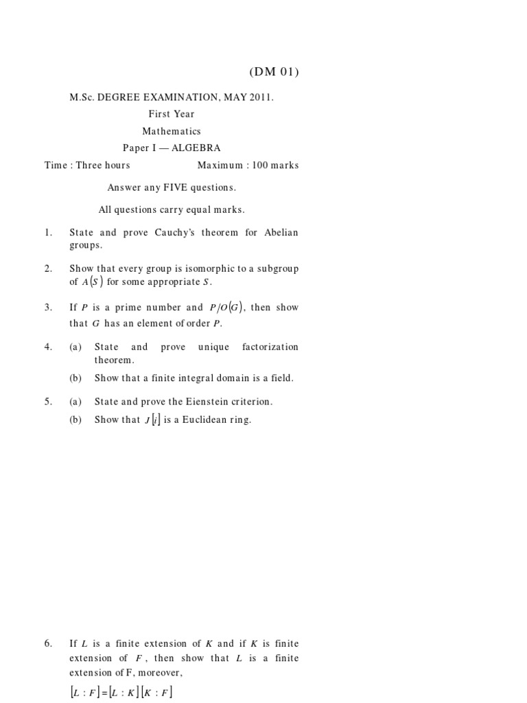 MSC Question Paper | PDF