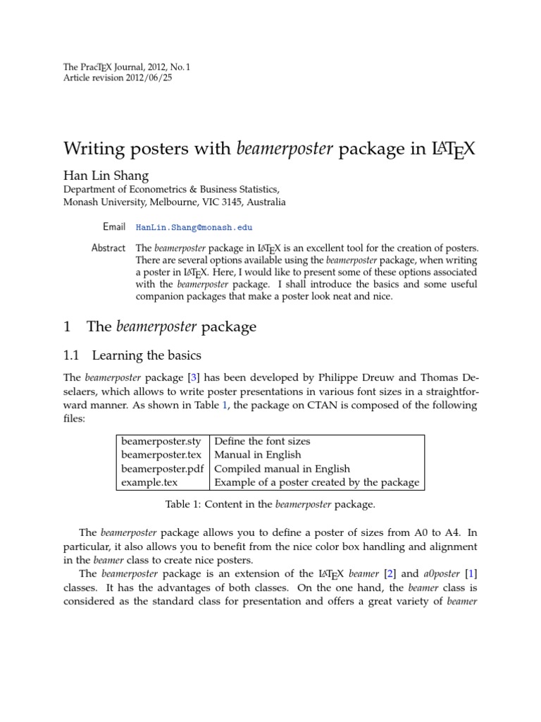 Writing Posters With Beamerposter Package in L TEX | PDF | Regression ...