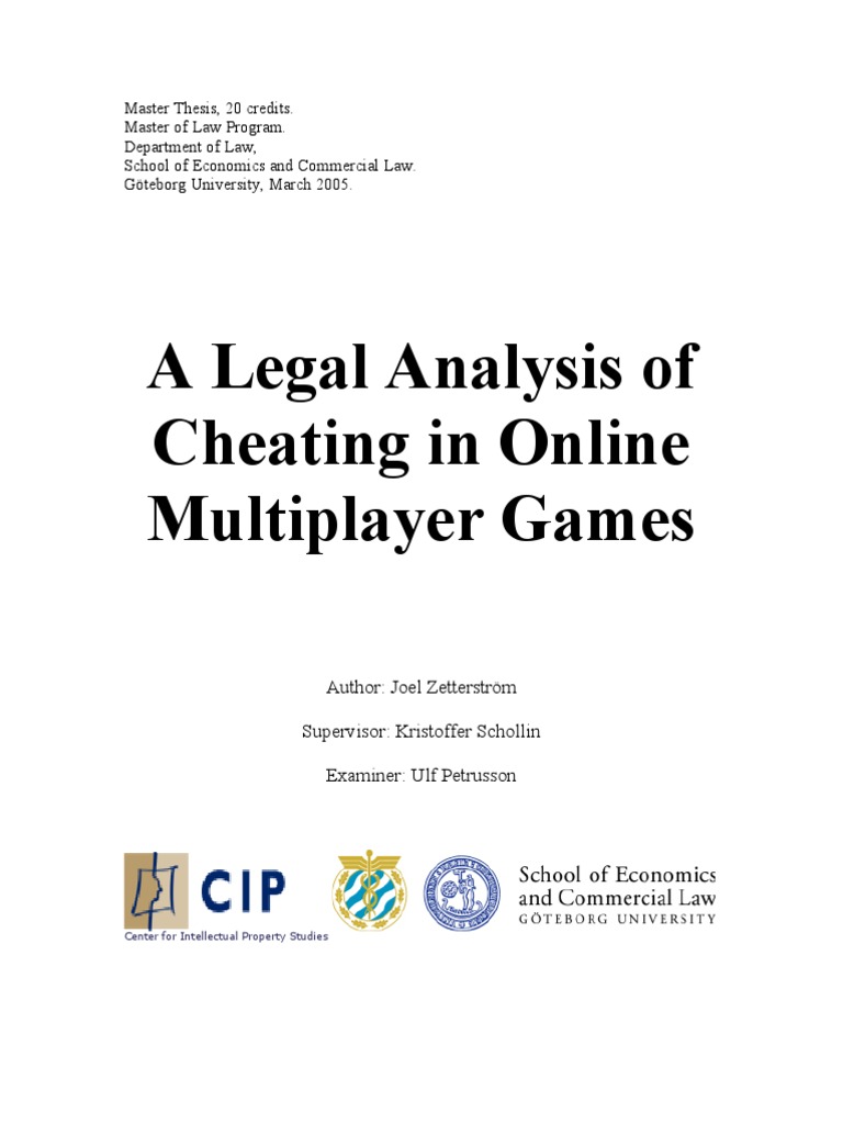 A Legal Perspective On Cheating in Online Multiplayer Games | PDF | Lag ...