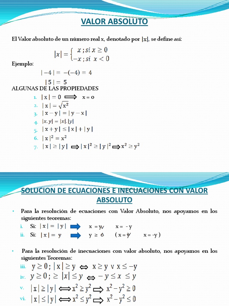 Valor Absoluto 2 | PDF | Ecuaciones | Matemática Elemental