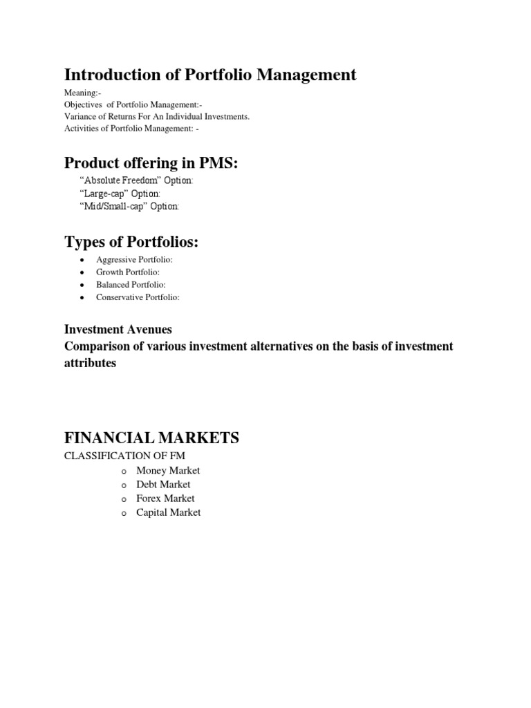 Comprehensive Guide to Portfolio Management | PDF | Mutual Funds ...