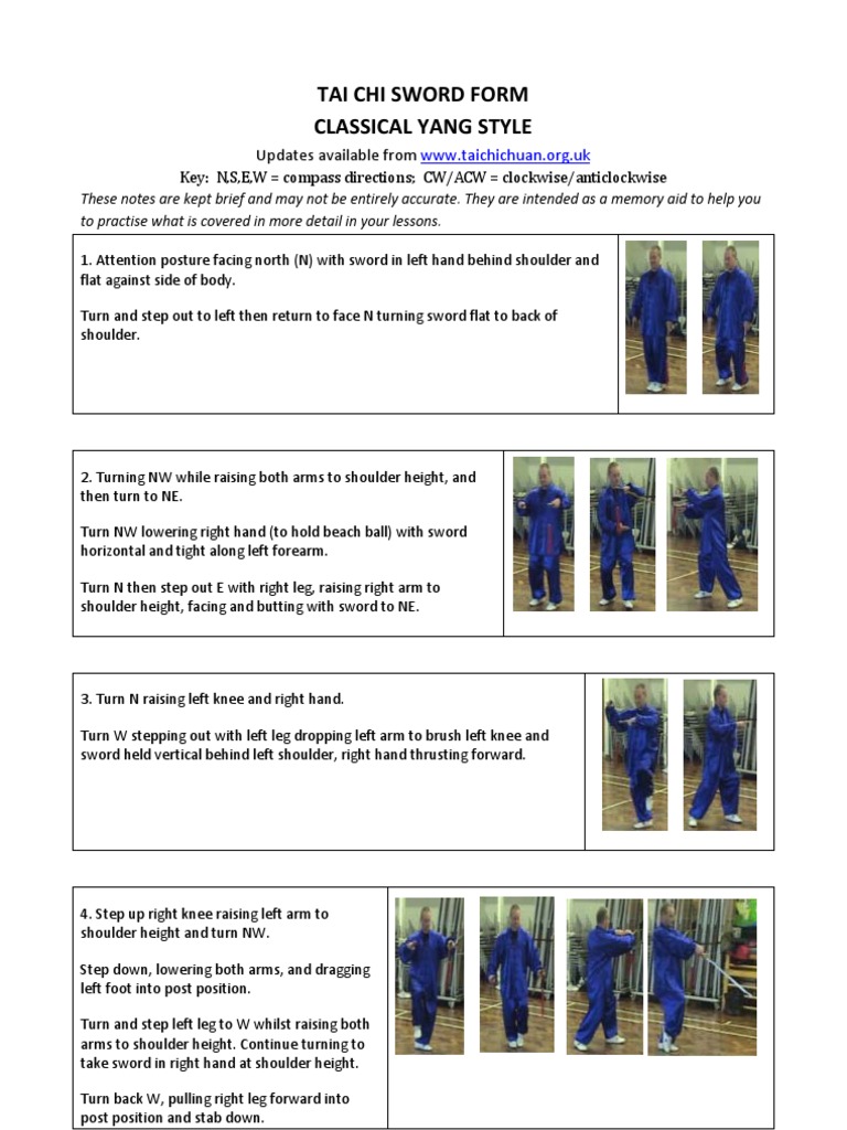 Tai Chi Sword Form Classical Yang Style: Updates Available From | PDF ...