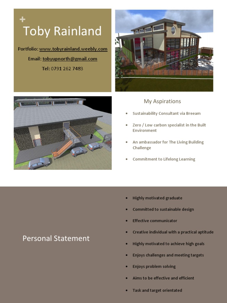 Sustainable Design & Architecture Portfolio | PDF | Career & Growth ...