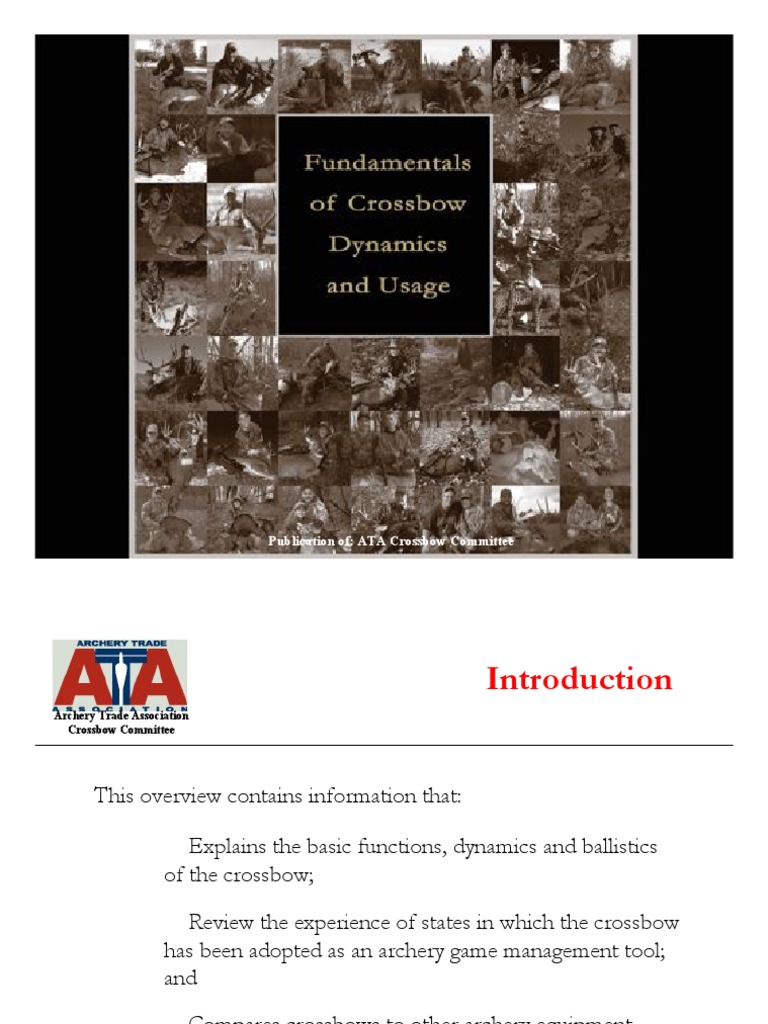 Fundaments of Crossbow Dynamics and Usage | PDF | Deer Hunting | Archery