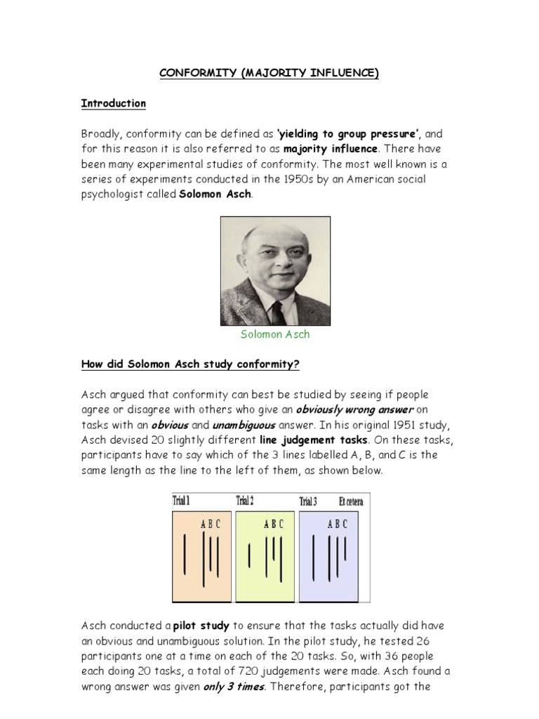Conformity (Majority Influence) | PDF | Conformity | Validity (Statistics)