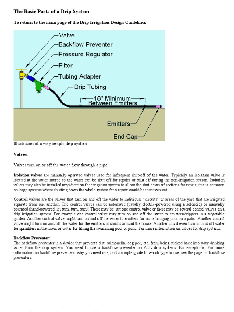 The Basic Parts of a Drip System.doc | Irrigation | Valve