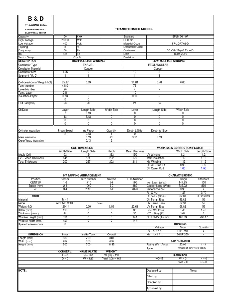 YNyn0 Transformer Specifications | PDF | Computers