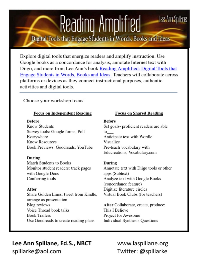 Reading Amplified Workshop Handouts | PDF | Microsoft Power Point ...