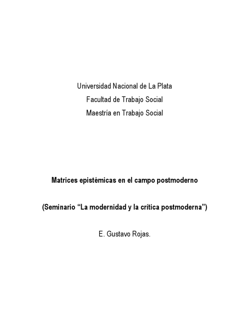 Matrices Epistemicas en El Campo Postmoderno PDF | PDF | Karl Popper | Teoría