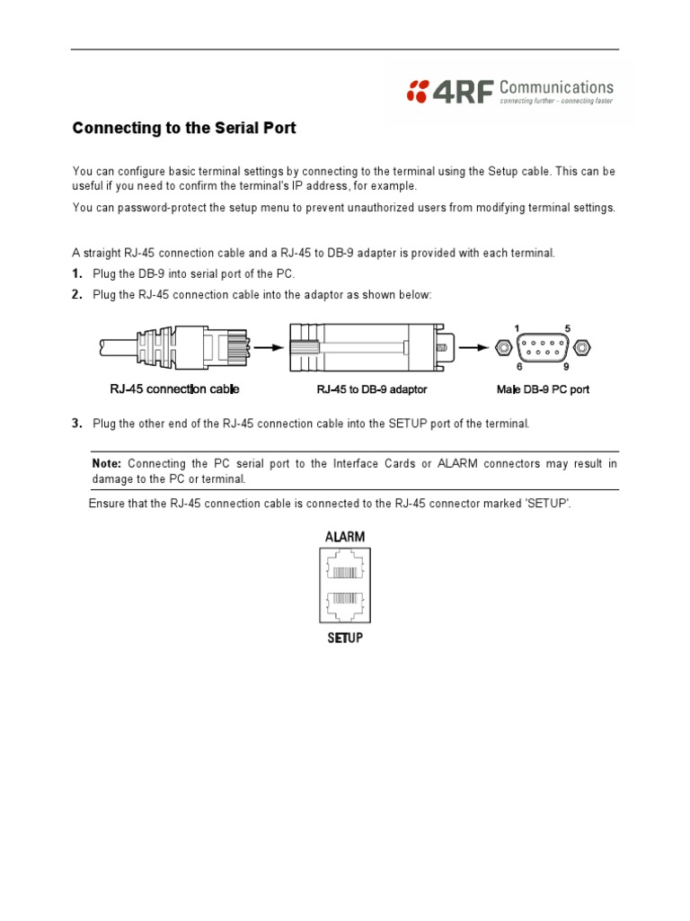 4rf Faq Connecting To The Serial Port | PDF | Computers | Technology ...