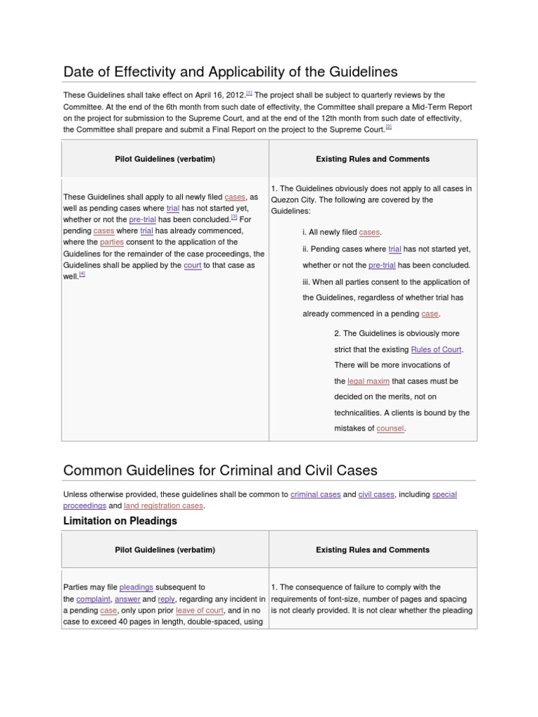Date of Effectivity and Applicability of The Guidelines | PDF ...