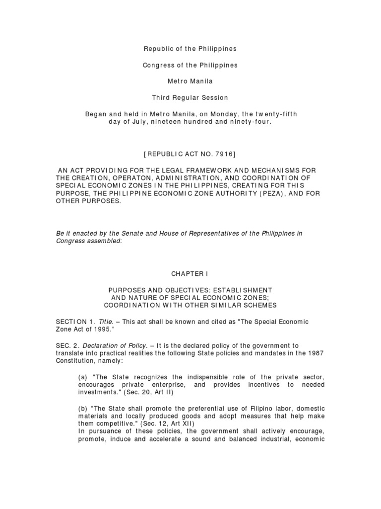 Ra 7916 | PDF | Board Of Directors | Employment