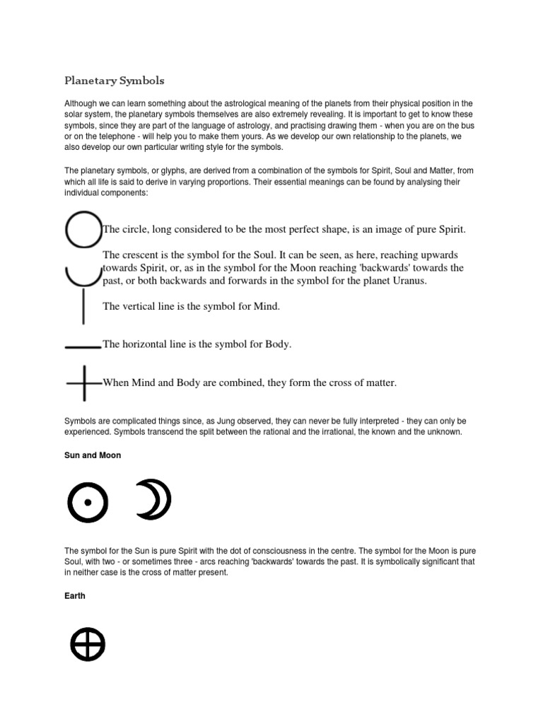 Planetary Symbols | PDF | Planets In Astrology | Astrology