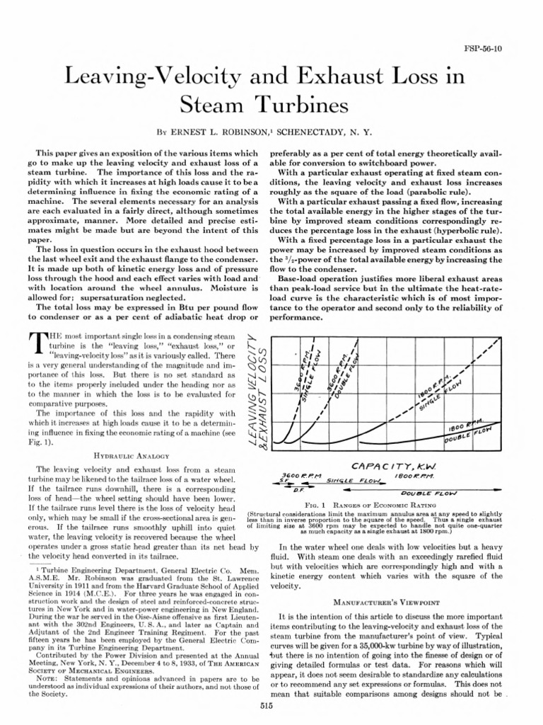 Loss in Steam Turbine | PDF | Steam Engine | Heat