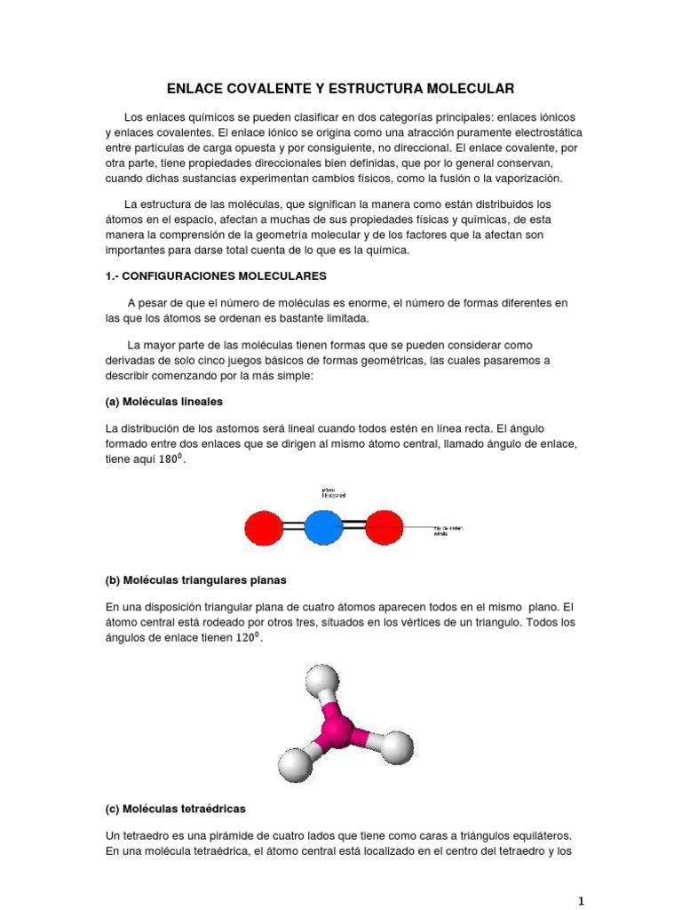 Geometria Molecular | PDF | Enlace químico | Polaridad química