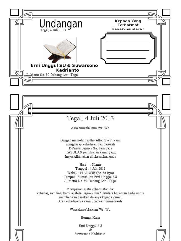 Undangan Rasulan | PDF