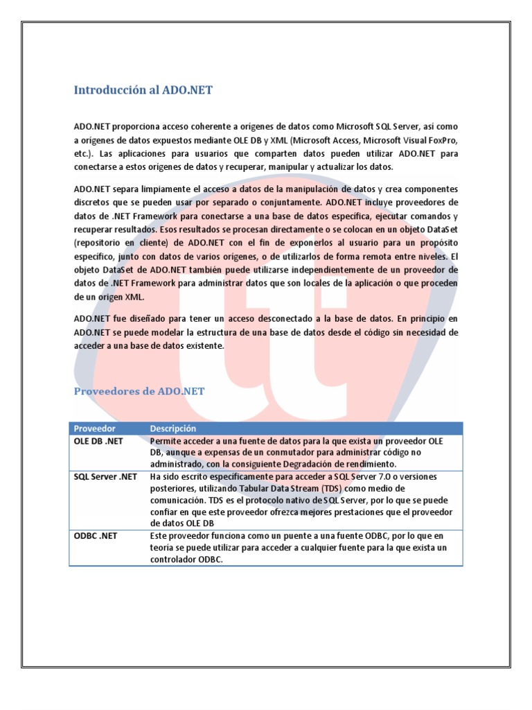Tutorial Programacion III Introduccion Al | PDF | Active X Data Objects | Servidor SQL de Microsoft