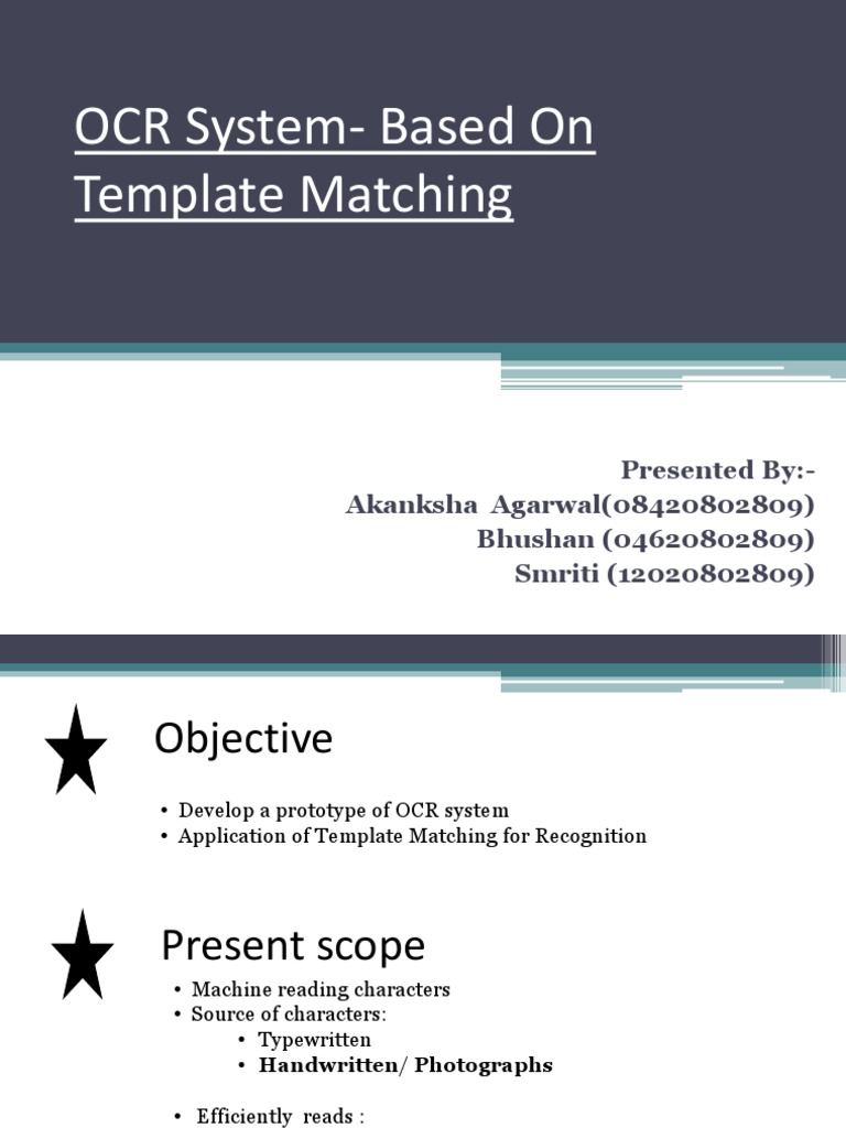Presentation On OCR of Noisy Images Using MATLAB | PDF | Optical ...