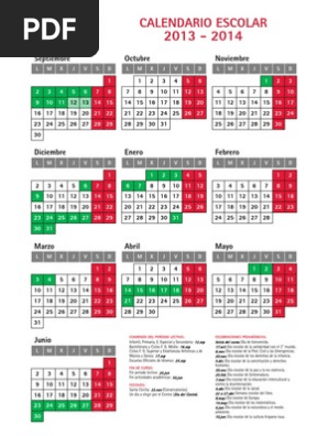 Calendario Escolar 2013 14 Para Imprimir