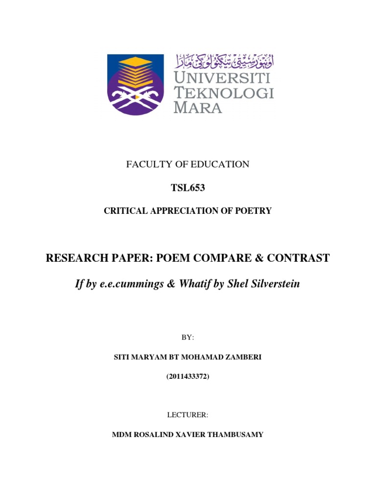 Poetry Poems Compare Contrast - Yam | PDF | Lyric Poetry | Poetry