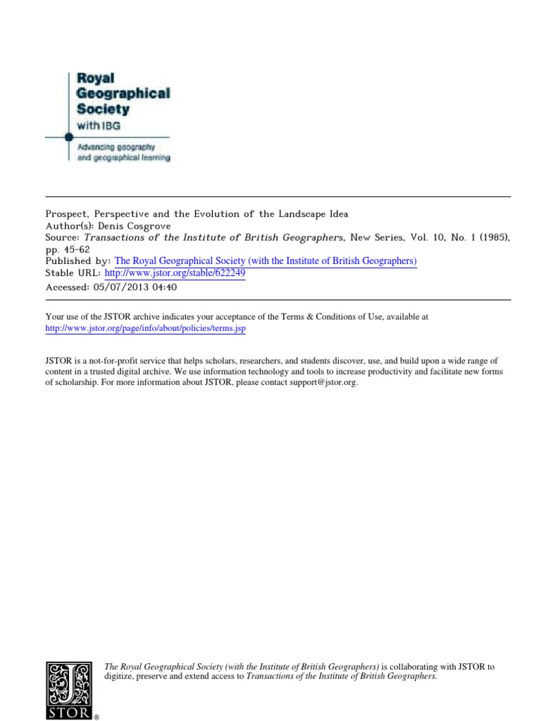 Prospect, Perspective and The Evolution of The Landscape Idea | PDF ...