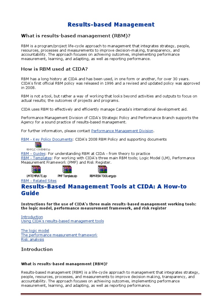 Results-Based Management PDF | PDF | Risk | Risk Management