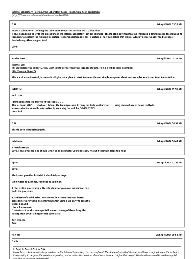 Lab Internal Scope Pdf Laboratories Evaluation