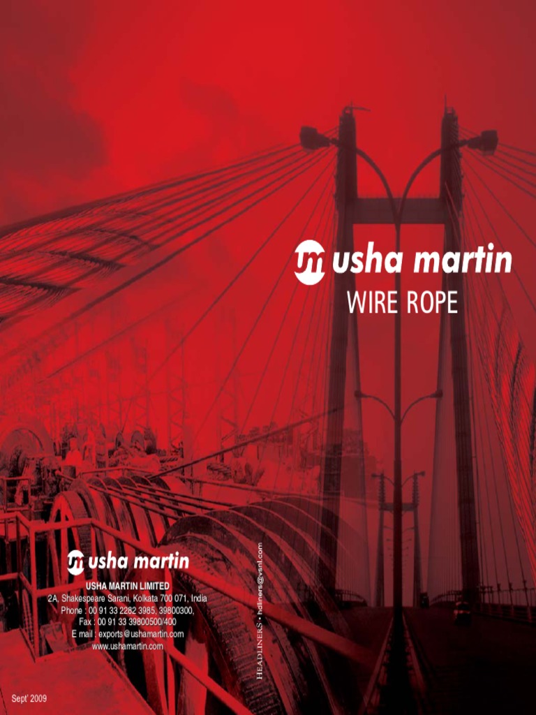Usha Martin Wire Rope - Pocket Book | PDF | Rope | Wire