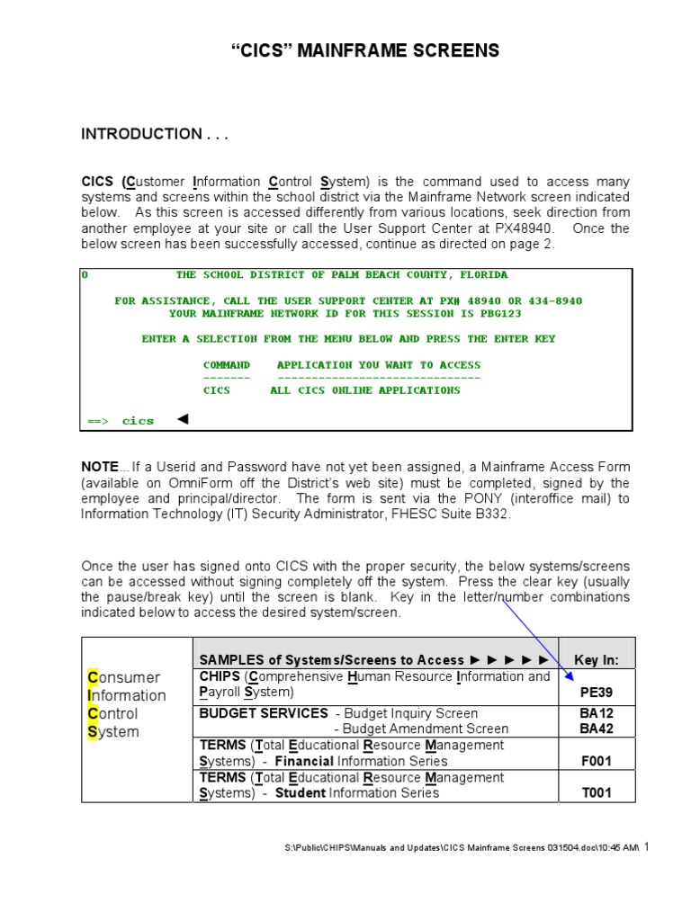 Cics Mainframe Screens | PDF | Menu (Computing) | Areas Of Computer Science