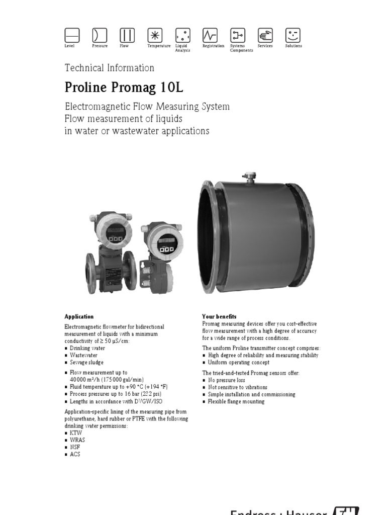 Promag 10L1F | PDF | Power Supply | Cable
