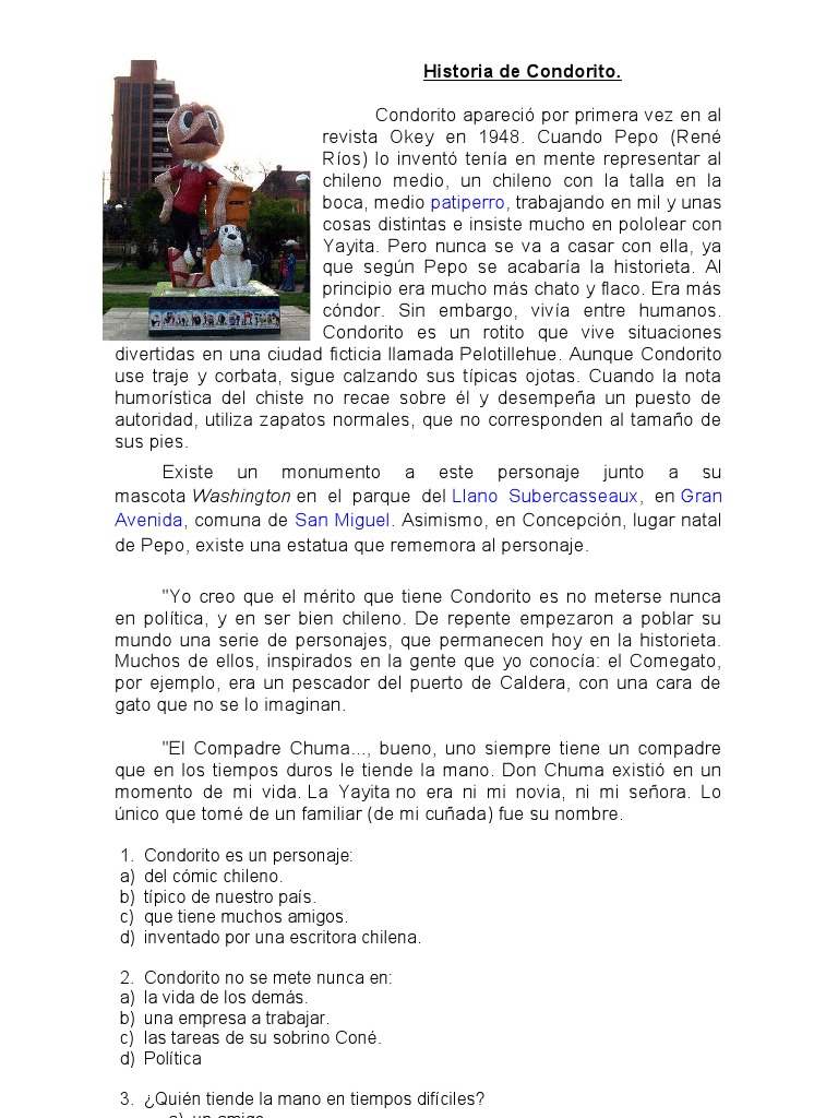 Historia de Condorito | PDF | Ocio | Personas