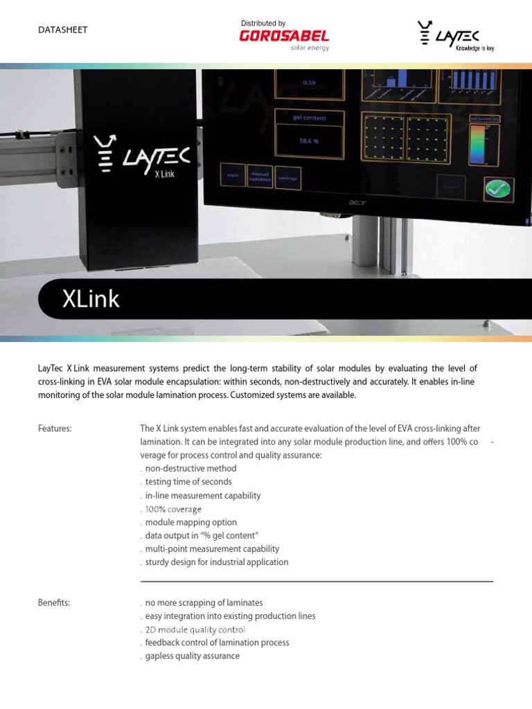 LayTec X Link In-Line Flyer | PDF | Lamination | Solar Panel