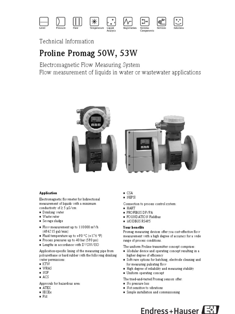 Promag 50W4H | PDF | Cable | Switch