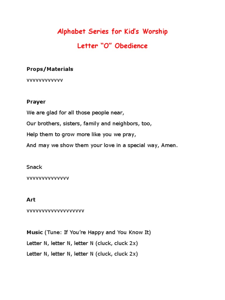 Letter O Obedience | PDF