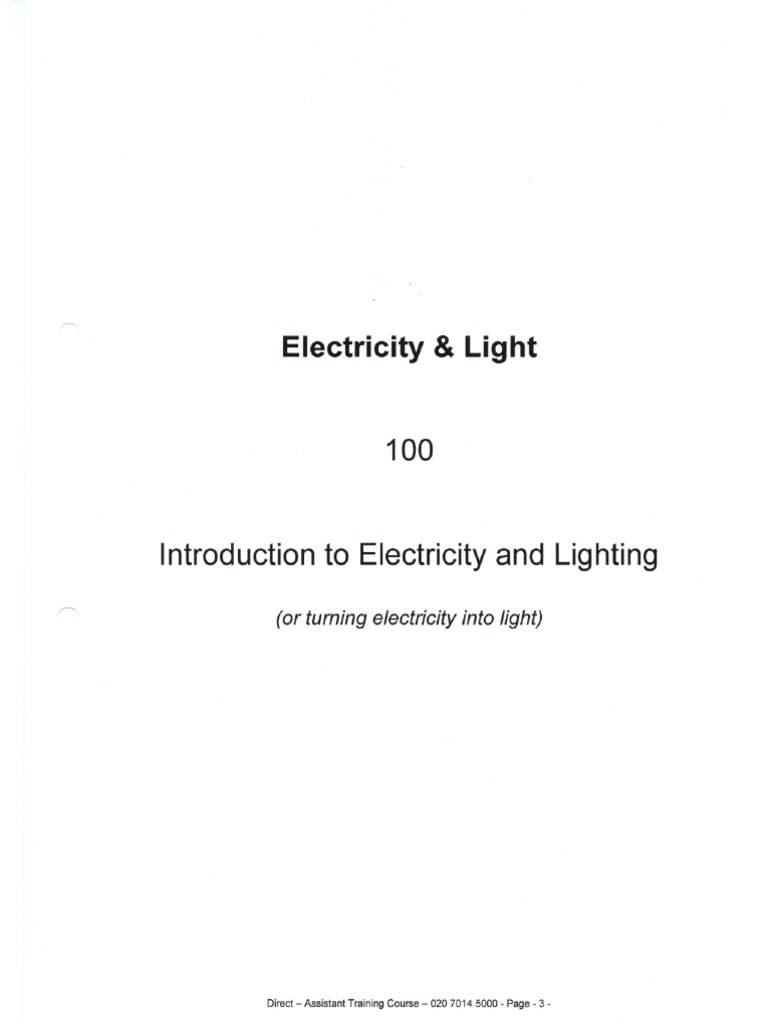 Lighting: Electricity & Light | PDF