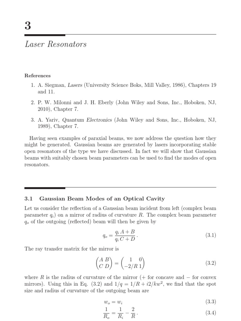 Laser Physics Chapter 3 | PDF | Normal Mode | Electrodynamics
