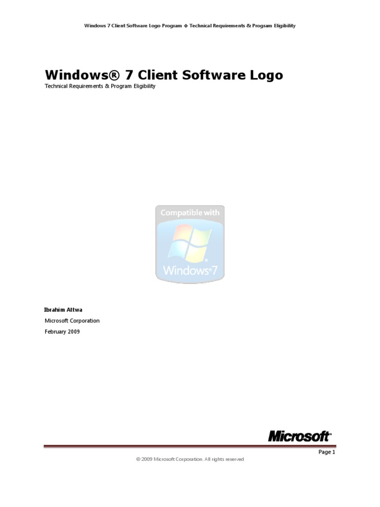 Windows 7 Client Software Logo | PDF | Windows Registry | Microsoft Windows