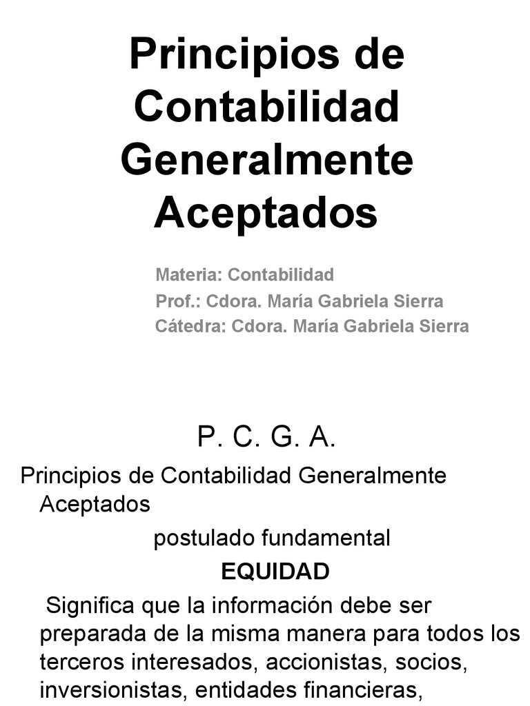 Pcga PDF | PDF | Principios contables generalmente aceptados | Devengo