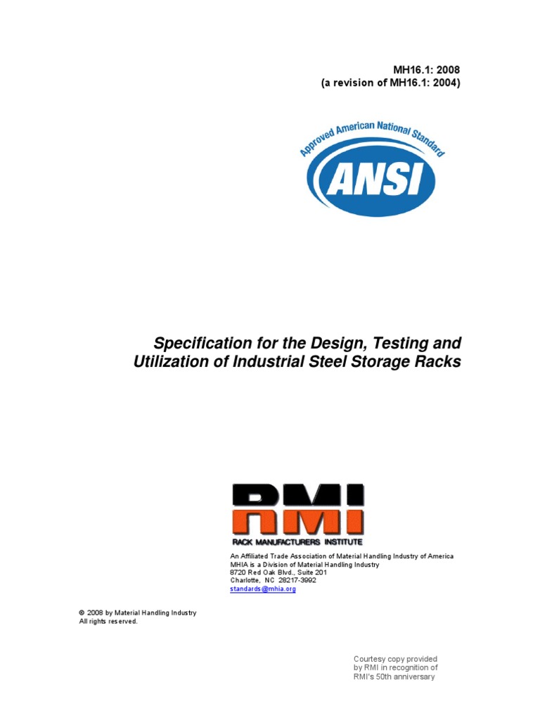 ANSI Testing Standards Racks | PDF | Technology & Engineering