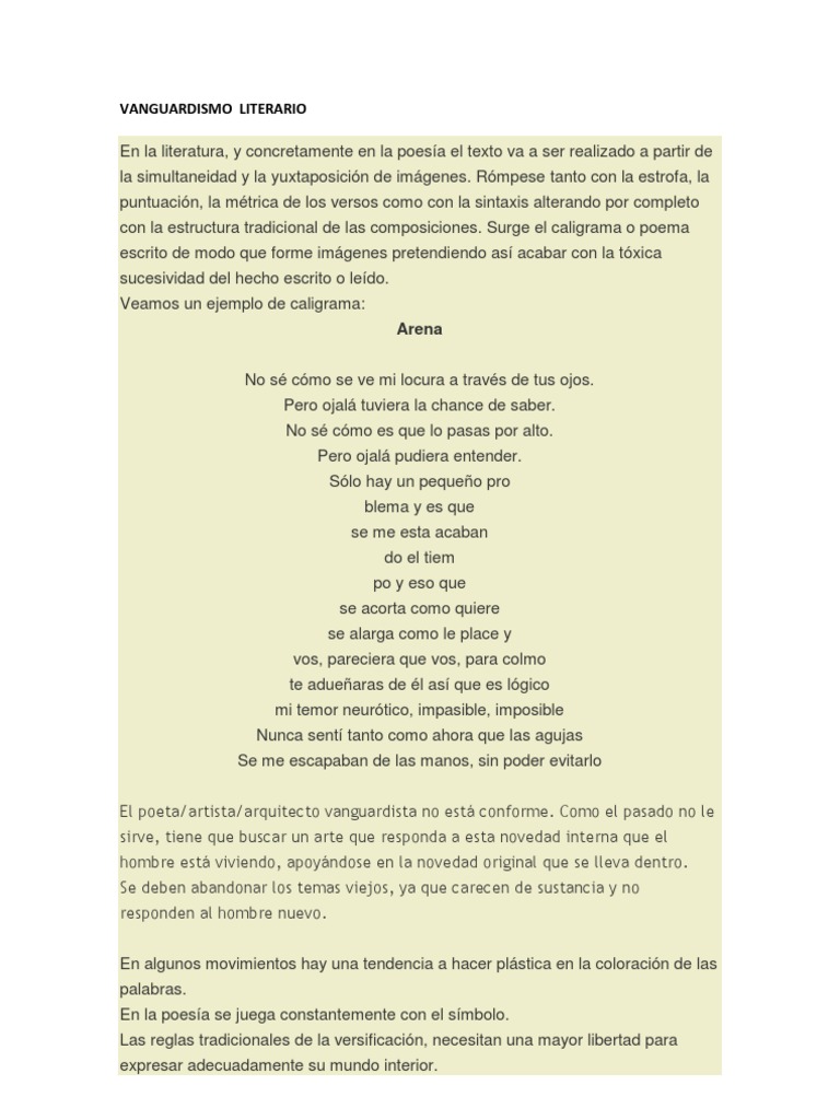 Vanguardismo Literario | PDF | Vanguardia | Poesía